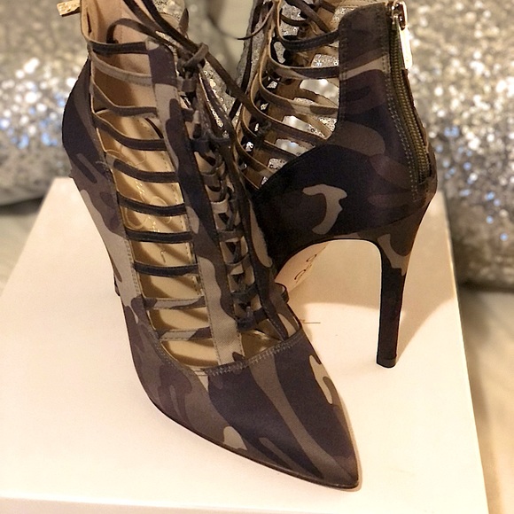 Jessica Simpson | Shoes | Jessica Simpson Camo Fabric Heels | Poshmark
